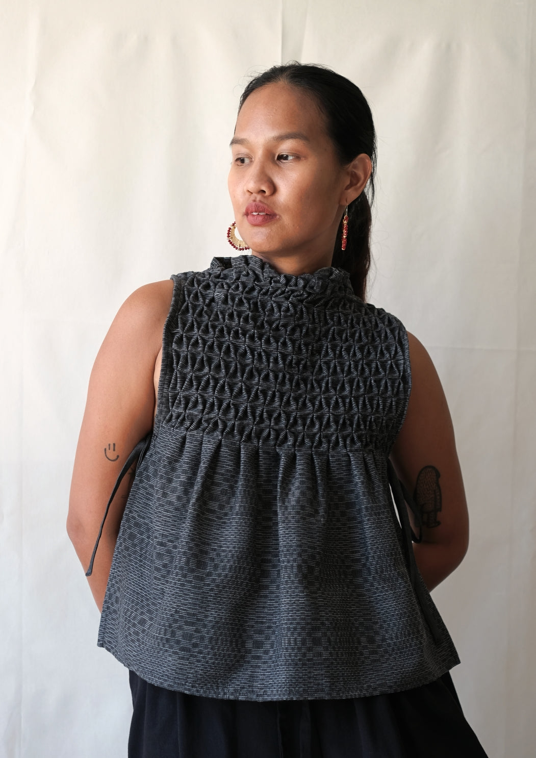 diamond bib top - gray inabel – goodluckhumans